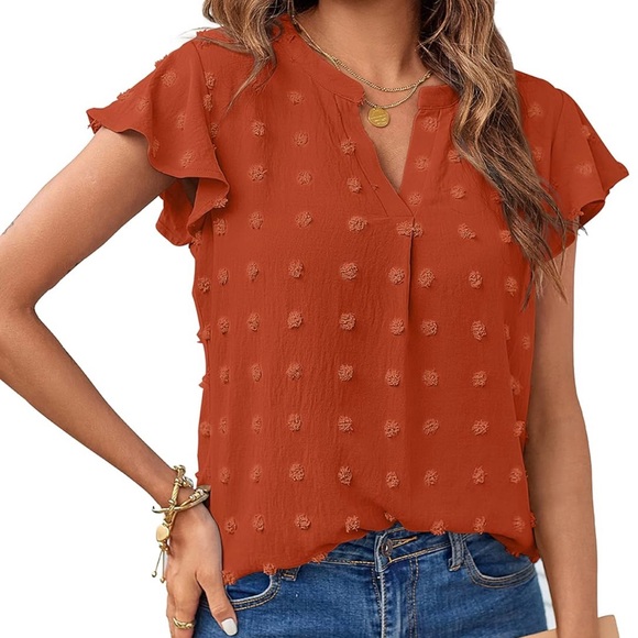Meroketty | Tops | Merokeety Women Summer V Neck Ruffle Short Sleeve ...